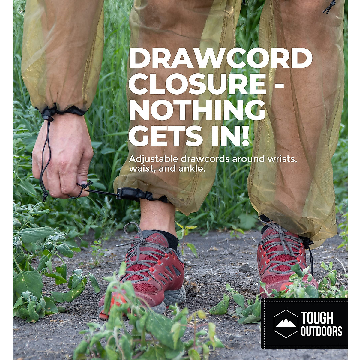 Tough Outdoors Mosquito Suit - Net Bug Pants & Jacket w/Hood - Mesh Bug Suit for Outdoor Protection from Bugs, Flies, Gnats, No-See-Ums & Midges - Clothing for Men & Women - w/Free Carry Pouch - Large