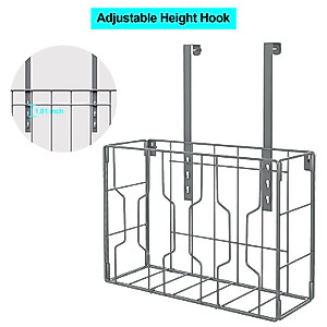 Over the Door/Wall Mount Cabinet Door Organizer Holder in Kitchen or Pantry, Cabinet door rack storage for Cutting Board, Bakeware, Cleaning Supplies, Aluminum Foil, Plastic Wrap (Silver)