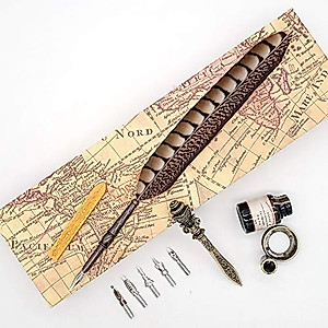 Antique Feather Copper Pen Stem Metal Nibbed Pen Writing Quill LL-14