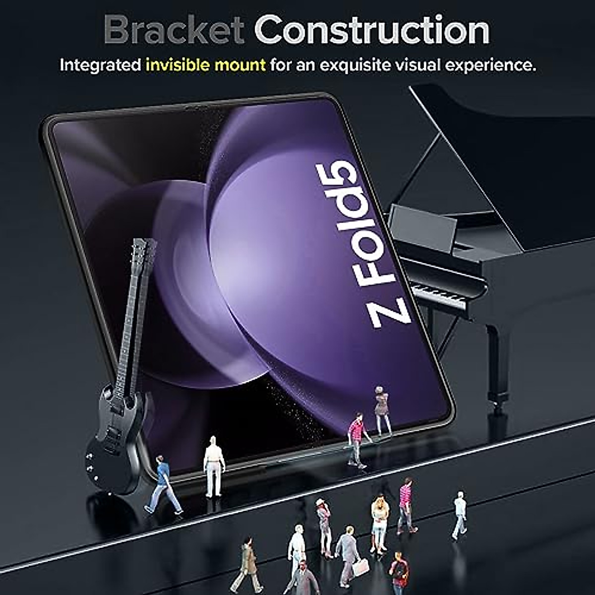 for Samsung Galaxy Z Fold 5 Case with Stand, Thin Phone Case for Samsung Z Fold 5 Cover Outdoor 360 Degrees Shockproof Protective Case Galaxy Z Fold 5 Slim Case Fall Protection 5G/7.6" (Purple)