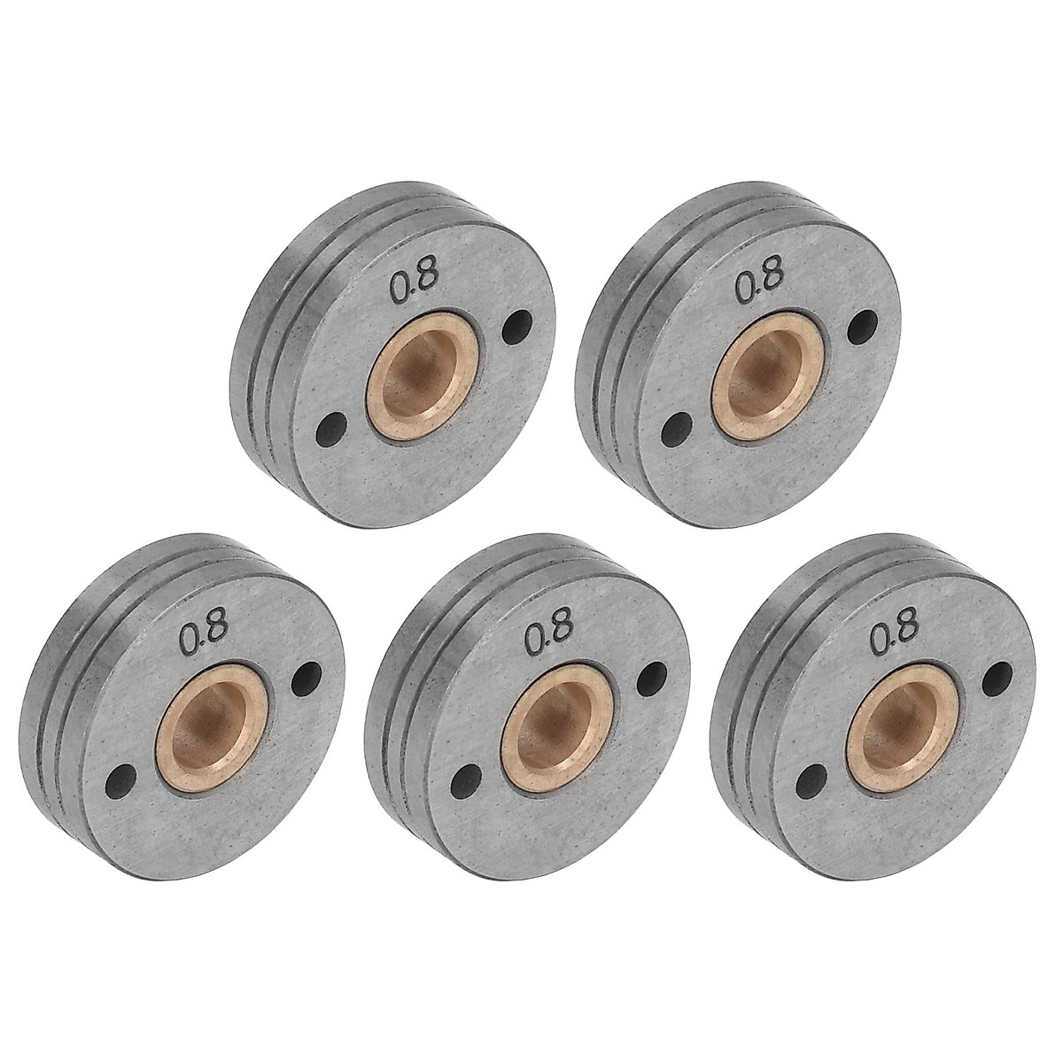 5PCS Wire Feed Drive Roller 0.8‑1.0mm Groove Wire Feeder Wheel Bearing Steel Welders Equipment Parts Double Drive Welding Wire Guide Rollers for Wire Feeder