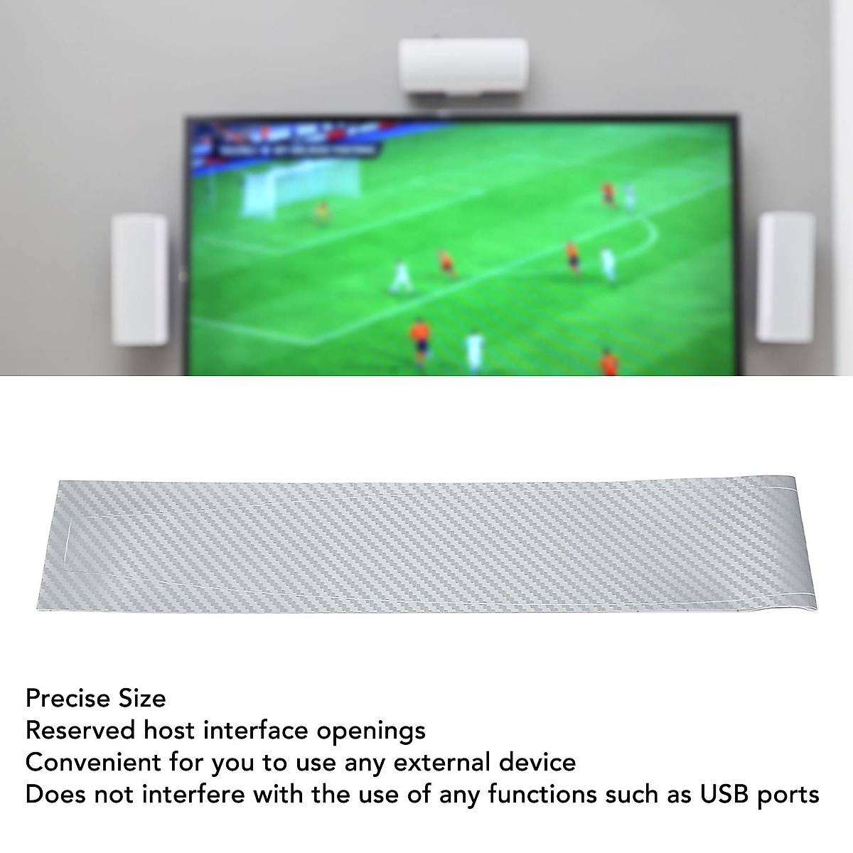 for PlayStation5 Console Middle Skin, Game Console Middle Strip Sticker Console Middle Skin for PS5 Digital Edition Host, Host Middle Strip Sticker (Grey)