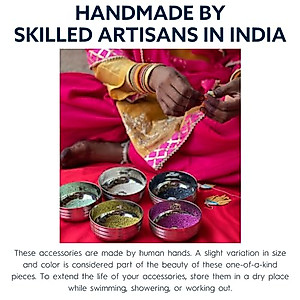 INK+ALLOY Boho Beaded Earrings for Women Dangling, Lennon Seed Bead Medium Fringe Dangle Earrings, Handmade Jewelry for the Modern Bohemian, 3.25-Inch Length (Muted Geometric)