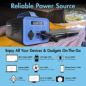 Powermax Portable Power Station 230Wh, Solar Powered Generator with Dual Fan Cooling, Backup Power Supply for Outdoor, Camping and Emergency