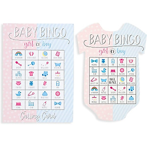 Gender Reveal Bingo Game Set, Party Supplies (38 Pieces)