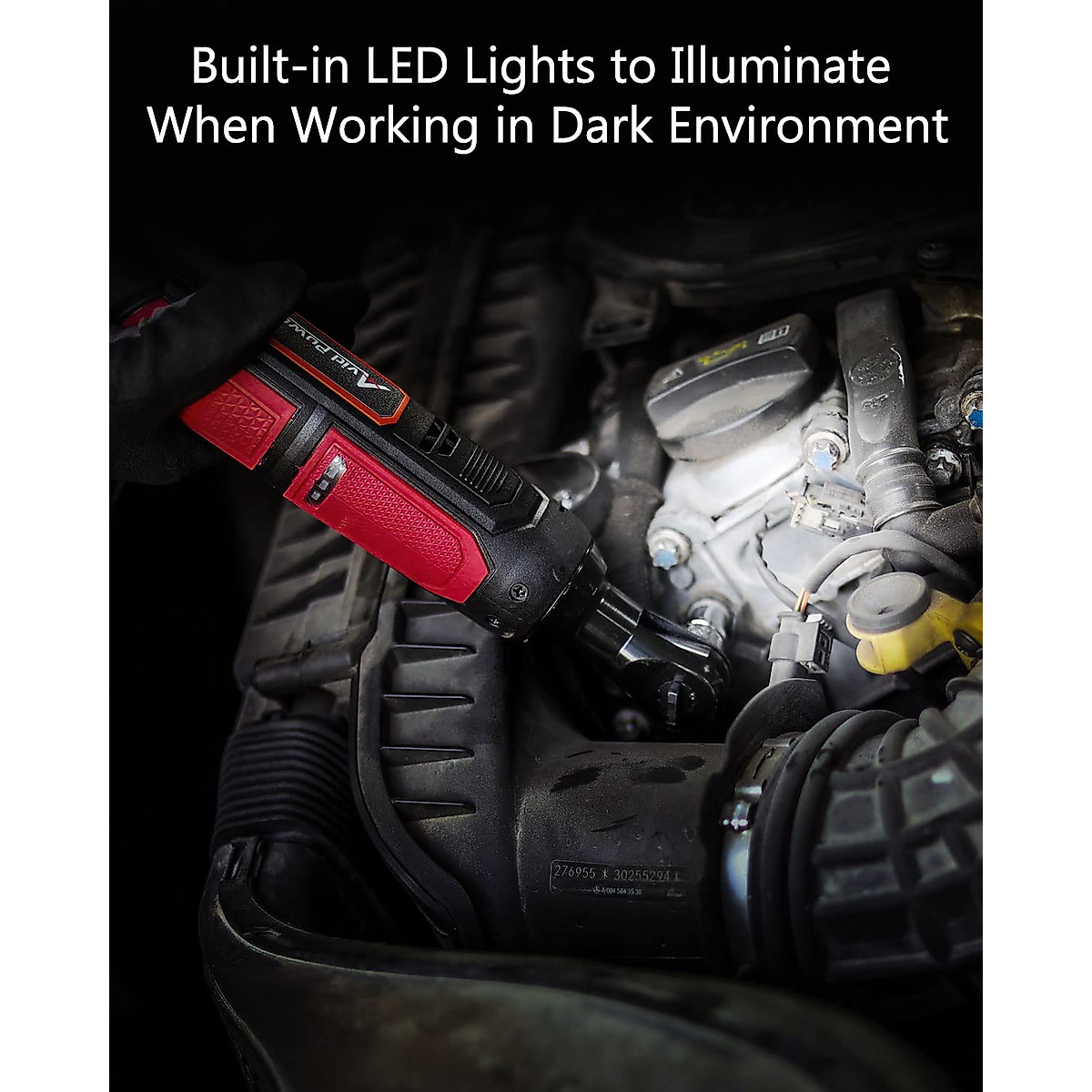 AVID POWER Cordless Electric Ratchet Wrench, 3/8" 50N.m (37 Ft-lbs) 12V Power Ratchet Wrench Kit w/Two 2.0Ah Batteries, 1-Hour Fast Charger, Variable Speed and 10 Sockets