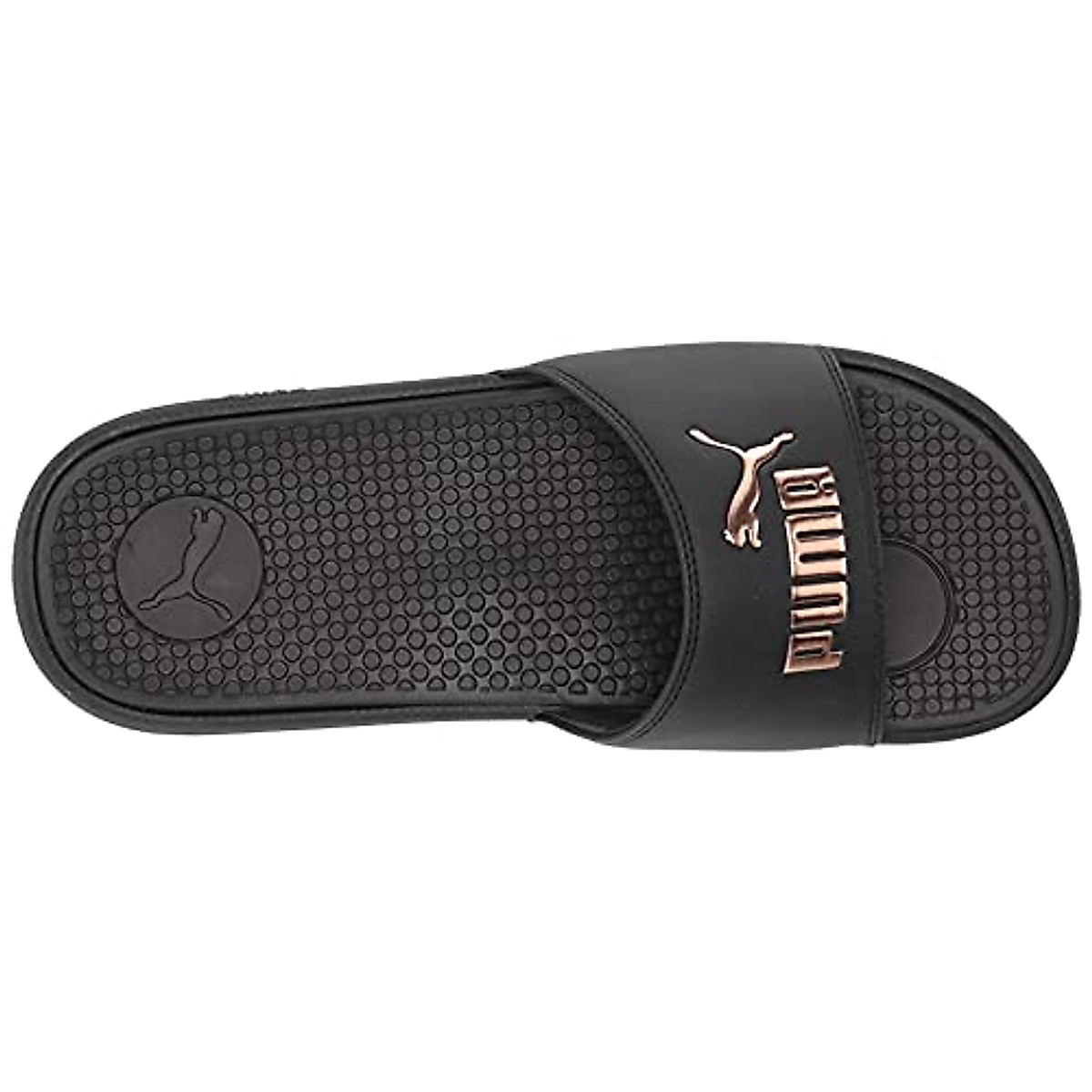 PUMA womens Cool Cat Slide Sandal, Puma Black-rose Gold, 9 US