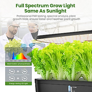 Hydroponics Growing System, 12 Pods Hydroponics Growing System Indoor Garden with LED Grow Light, Height Adjustable Indoor Gardening System, Hydroponic Growing System Built-in Timer Function
