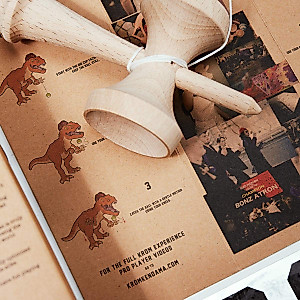 KROM - Kendama Toy STROGO Black - Original - High Wood Quality - Extra Strong - for Beginner and Pro - Gift Pack : Extra String + Stickers