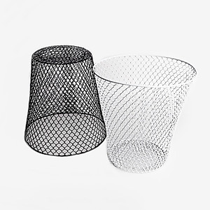 Generic 5-Pack Wire Mesh Round Waste Basket Small Waste Basket Mesh Trash Can Round Open Top Wastebasket Wire Basket Wire Waste Basket Wire Mesh Basket Desk Office School Garbage Cans (Black)