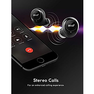 True Wireless Headphones, ZOLO Liberty [Upgraded] 8-Hour Playtime (100 Hours with Charging Case), Bluetooth 5 Bluetooth Earbuds with Graphene Driver Technology, IPX5 Sweatproof, Handsfree Stereo Calls