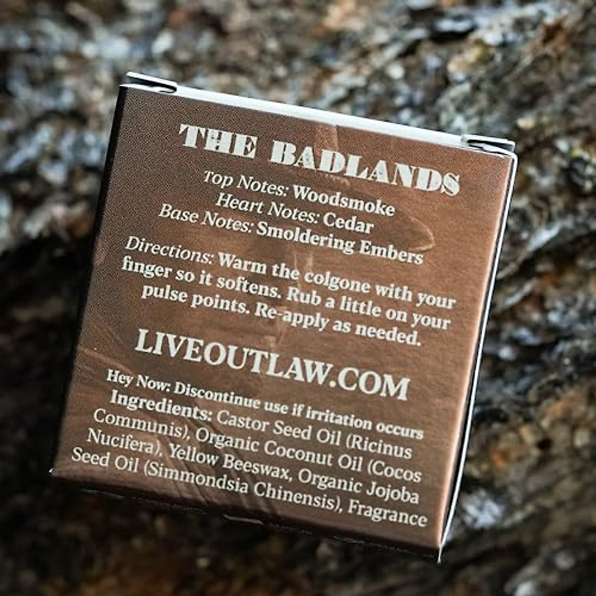 Smoky Cedar & Campfire Solid Cologne Balm - The Badlands Scent, by Outlaw - 1 oz wax Men's or Women's Scent