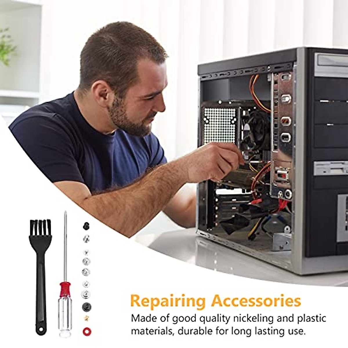 DOITOOL Laptop Accessories PC Accessories Computer Standoffs Screws Assortment Kit with Screwdriver Brush and Tie for Hard Drive Computer Case Motherboard Fan Electronic Case Pc Accessories