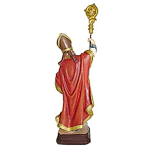 Ferrari & Arrighetti Saint Ambrose Small Statue (12 cm) with Gift Box and Paper Bookmark in Italian