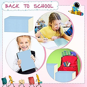 Handepo 100 Pack A5 Kraft Notebooks Ruled Lined Journals Notebooks Soft Cover Kraft Composition Notepad Travel Diary Journals Memo for Girls, Students, Office, School Supplies (Blue)