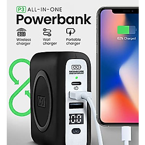 InfinaCore Pandora Portable Power Bank Charger (P3) Global Wireless Charger usb type c wall charger, usb c battery pack power delivery, Fast Charge Phone Laptop Charger Travel with LED Display (Black)