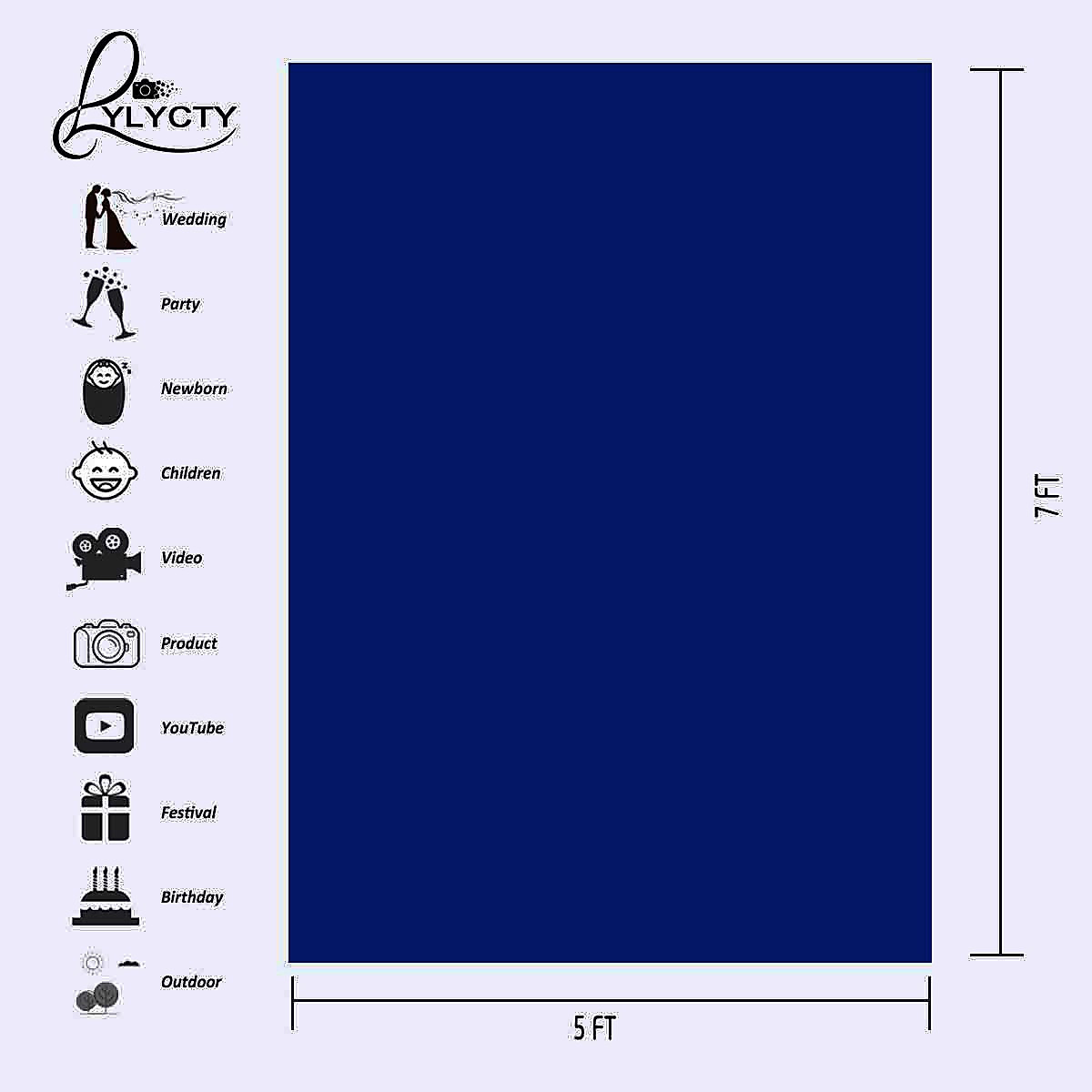 LYLYCTY 5x7ft Photography Studio Non-Woven Backdrop RoyalBlue Backdrop Solid Color Backdrop Simple Background