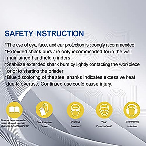 SC-3 Tungsten Carbide Burr Rotary File Cylindrical Ball Nose End Shape Double Cut for Die Grinder Drill Bits 1/4'' Inch Diameter of Shank and 3/8'' Inch Diameter of Cutter 3/4'' Inch Cutter Length