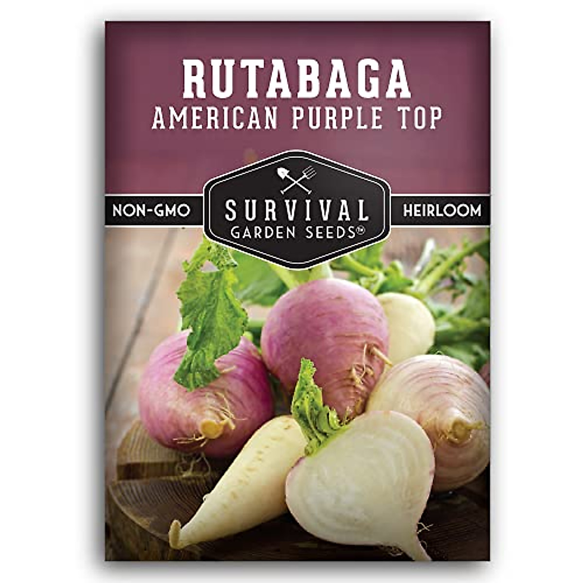 Survival Garden Seeds - American Purple Rutabaga Seed for Planting - Packet with Instructions to Plant and Grow Brassica Napus in Your Home Vegetable Garden - Non-GMO Heirloom Variety
