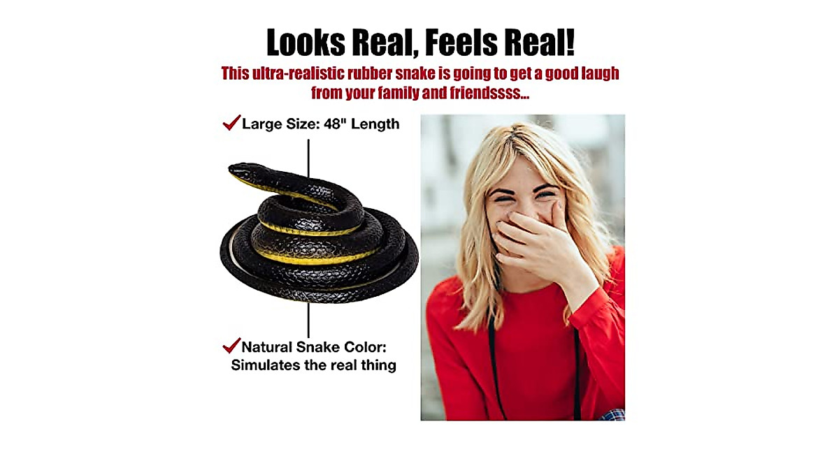 Realistic Rubber Snake Prank & Bird Deterrent | FunFamz