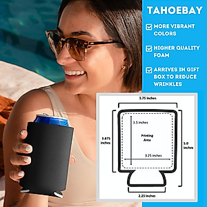 TahoeBay Blank Beer Can Coolers, Plain Bulk Collapsible Foam Soda Cover Coolies, Personalized Sublimation Sleeves for Weddings, Bachelorette Parties, HTV Projects (Multicolor)