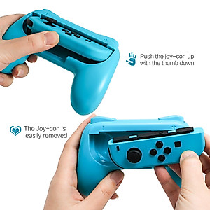 HEATFUN Switch Joy Con Grips, Comfortable Switch Joy Con Controller Grips - Blue and Red