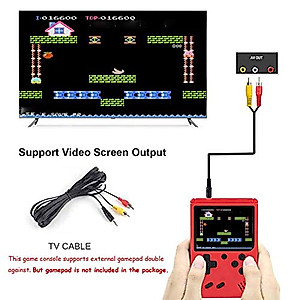 RFiotasy Retro Game Machine Handheld Game Console with 400 Classical FC Game Console Support for Connecting TV Gift Birthday for Kids and Adult (ZJ-red)