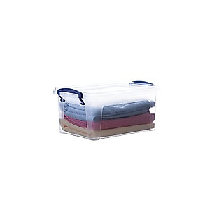 Superio Clear Storage Bins with Lids, Stackable Storage Box with Latches and Handles, Extra Small, 2 Pack 3 Quart