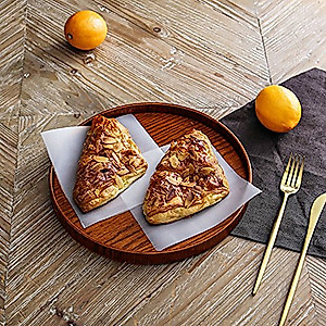 Fdit Wood Serving Plate Tray for Dessert Cake Coffee Red Tea Kitchen or Restaurant Using (33cm / 12.99 inch)