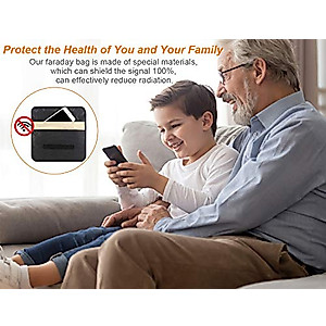 Larger Faraday Pouch[2 Pack&9.4x5.5in Size for All Phones], Faraday Bag Cage, RFID Signal Blocking Bag for Phones Privacy Protection and Car Key FOB, Anti-Tracking (Upgraded)