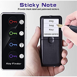 Key Finder, Reyke 80dB+ RF Item Locator Tags with 131ft. Working Range, Wireless Remote Finder Key Finder Locator for Finding Wallet Key Phone Glasses Pet Tracker, 1 RF Transmitter & 4 Receivers