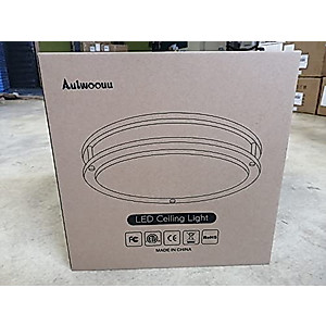 Aulwoouu 36W LED Ceiling Light Fixture, 13in Brushed Nickel Light Fixtures Ceiling Mount, Flush Mount, Dimmable Super Bright 2000 Lumens, 5000K Daylight White Ceiling Lamp for Bedroom, Bathroom etc