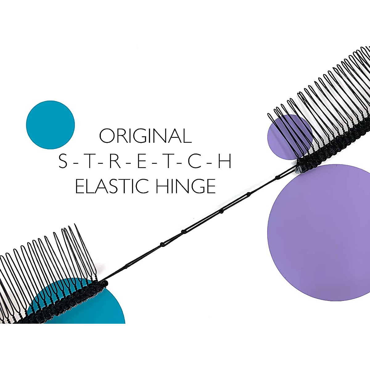 HairZing Stretchy Banana Hair Clip - Sturdy Hold, No Damage, Creases or Pain (Satin Cord) (Black, Large)