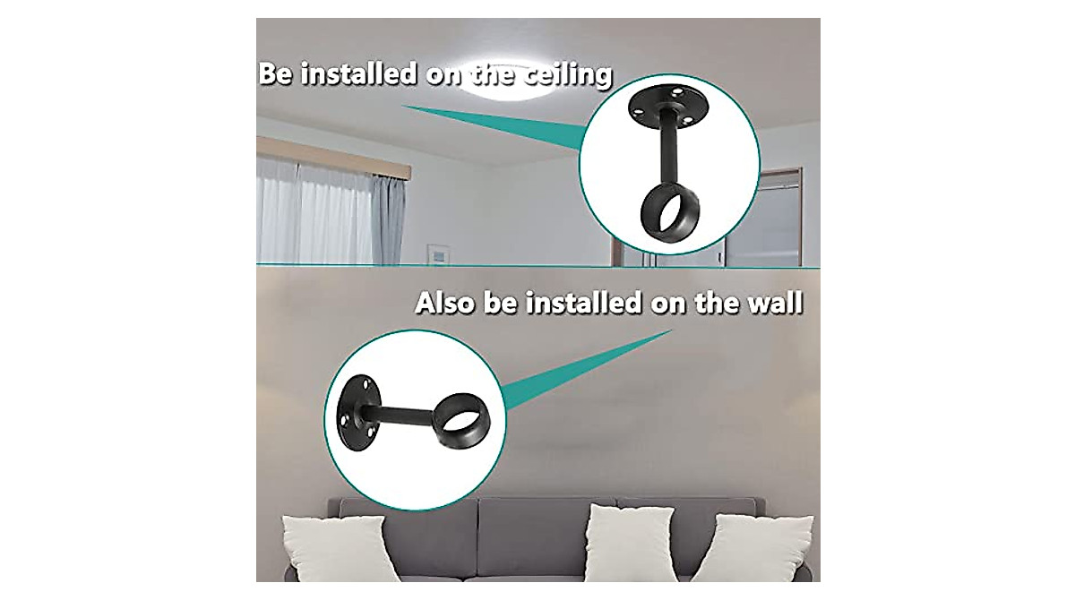 AYSUM 10-Pack Ceiling-Mount Curtain Rod Brackets