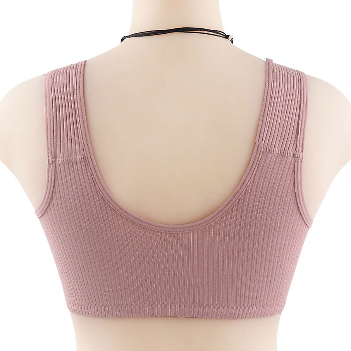 Deals of Day Mastectomy Bra with Pockets for Breast Prosthesis Women Daily Bra Front Closure Wireless Post-Surgery Bra High Support Bra Convenient Front Button Bra Everyday Sleep Bras Pink 5XL