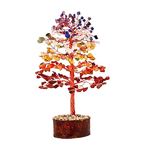 7 Chakra Crystal - Crystal Tree - Gem Tree - Chakra Decor - Spiritual Gifts - Crystal Money Tree - Crystal Gifts, Feng Shui Decor - Home Déco Gifts, Spiritual Decor, Meditation Decor, 10 Inch