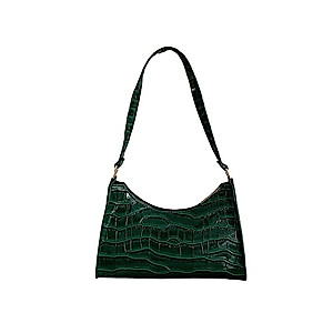 GORGLITTER Women's Crocodile Embossed Shoulder Bags Classic Hobo Tote Handbags Green One Size