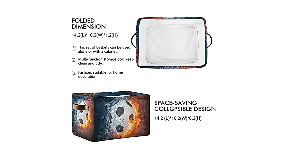 FZDXZJJ Soccer Storage Baskets for Home & Office
