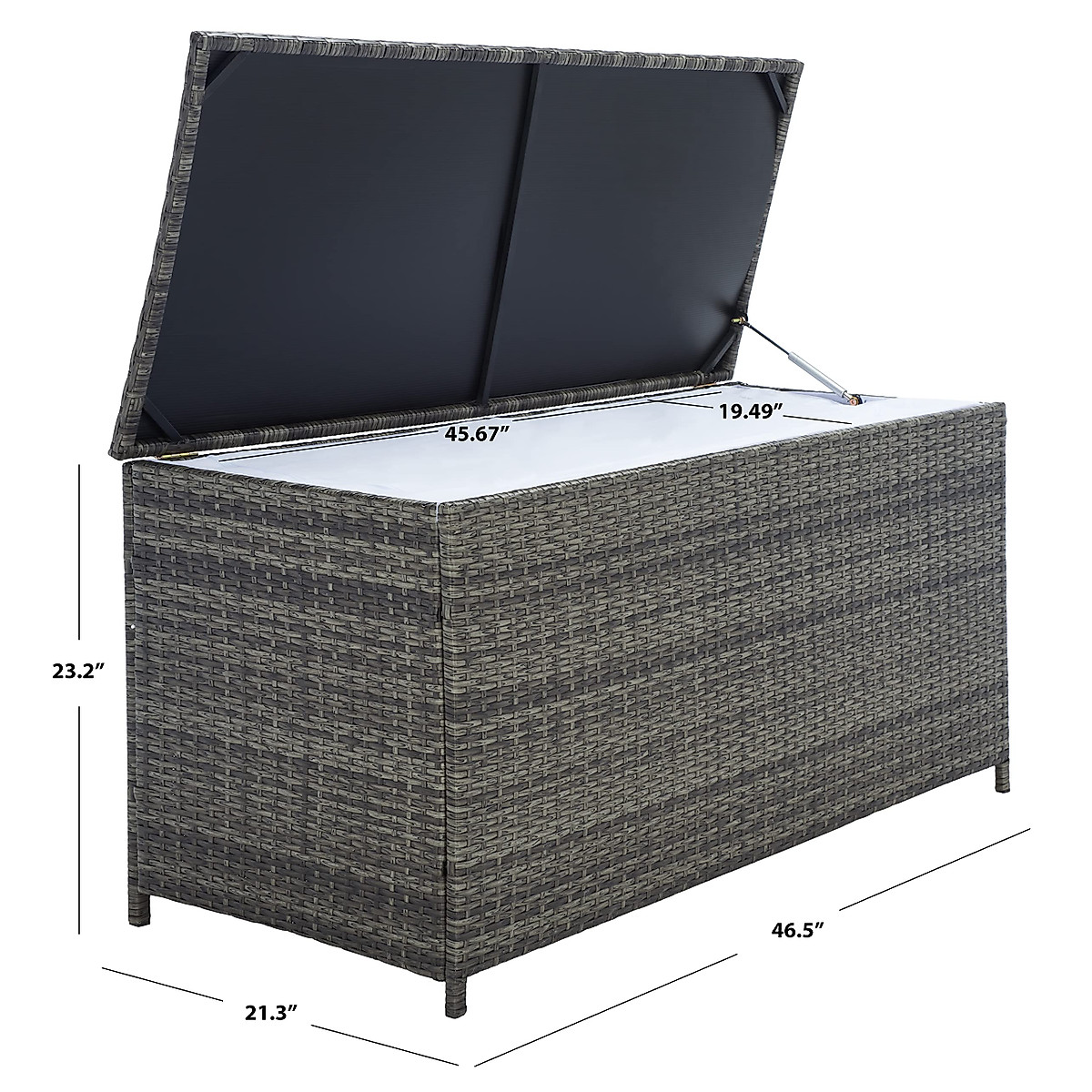 SAFAVIEH Outdoor Collection Oliveira Grey/White Cushion Box