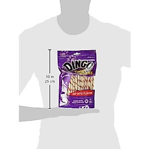 Dingo Twist Sticks 200 Count, Rawhide for Dogs, Made with Real Chicken (4 Packs of 50 Count)