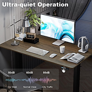 ExaDesk 40 * 24 Inches Electric Standing Desk, Adjustable Height Sit Stand Up Desk with 3 Memory Presets, Motorized Home Office Computer Gaming Workstation Desk, Espresso