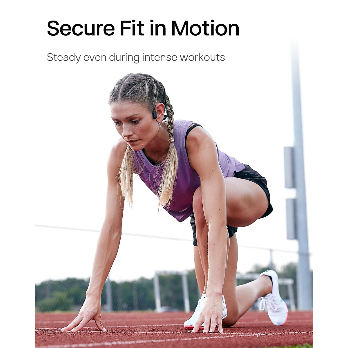 SHOKZ OpenRun Pro - Open-Ear Bluetooth Bone Conduction Sport Headphones - Sweat Resistant Wireless Earphones for Workouts and Running with Premium Deep Base - Built-in Mic, with Hair Band