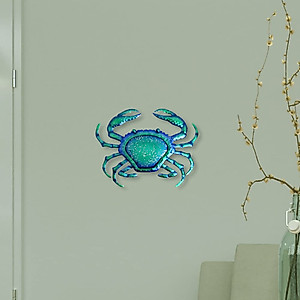Comfy Hour Under The Sea Collection Metal Art Ocean Coastal Crab Wall Decor, Antique Brown