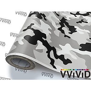 VViViD Snow Camouflage Vinyl Car Wrap Adhesive Decal DIY Air Release Roll (1ft x 5ft)