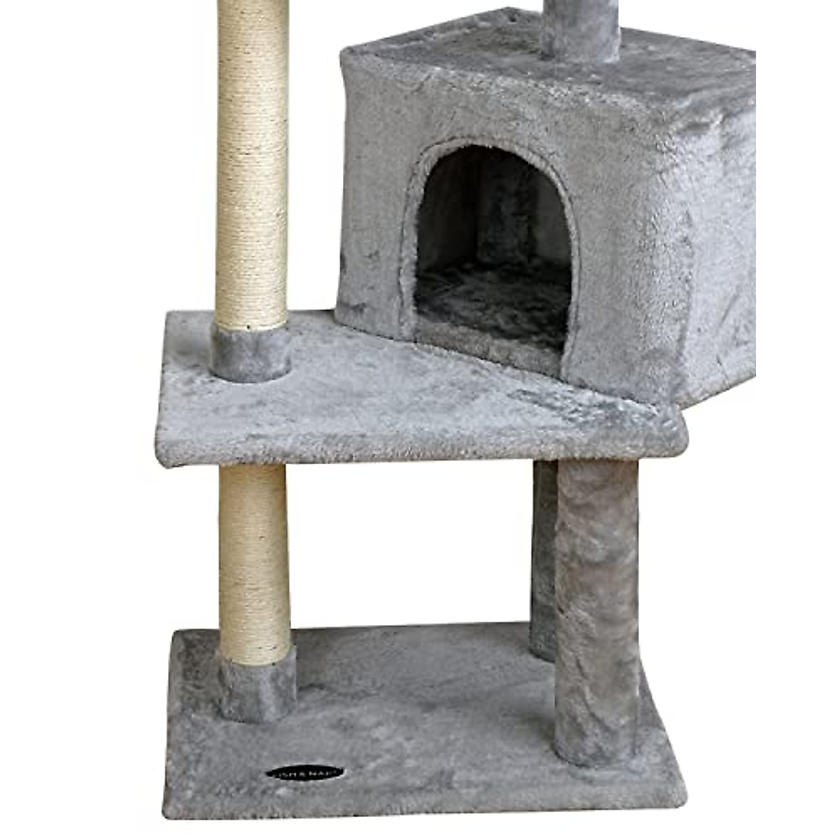 FISH&NAP Cat Tree for Indoor Cat Tower Cat Condo Sisal Scratching Posts with Jump Platform Cat Furniture Activity Center Play House Grey