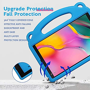 FIREVASE Tablet Case for Samsung Galaxy Tab A 10.1 Inch (2019), ONLY FIT SM-T510/SM-T515, EVA Shock Proof Light Weight Professional Kids Case, with Handle Built-in Bracket & Shoulder Strap (Blue)