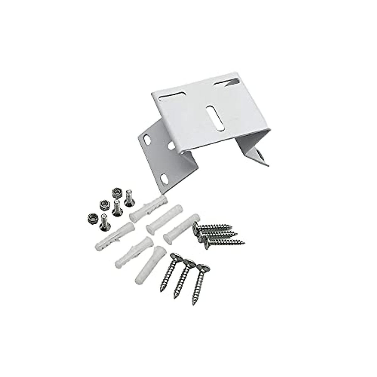 OwlCat CCTV Video Surveillance Camera Mounting Bracket Vertical Wall Corner Right Angle Plate Supporting Holder Crane Metal Black White (White Mount), 77mm(W) x 65mm(L) x 53mm(H), XM-White