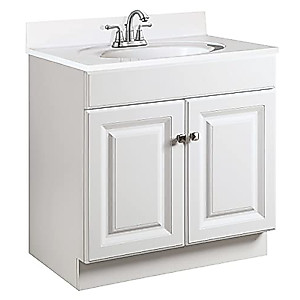 Design House 597153 Wyndham Unassembled Bathroom Vanity Cabinet Without Top, 30 x 21/2 Door, White