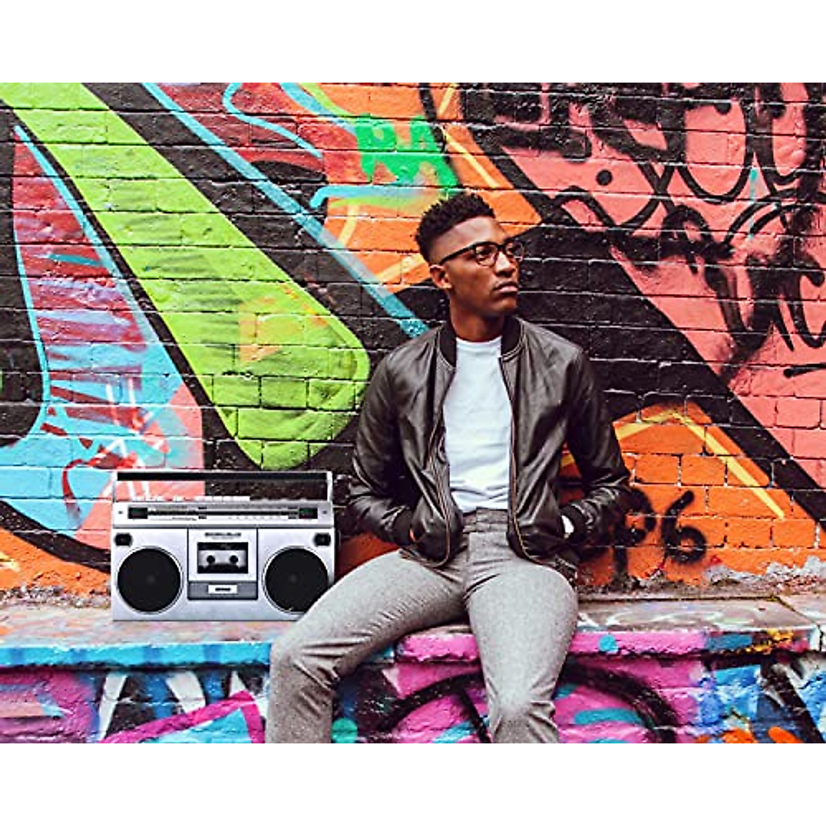 ION Audio Boombox Deluxe Stereo with Bluetooth AM/FM Radio Cassette Dual Speakers Full-Range Bass & Mic (Renewed)