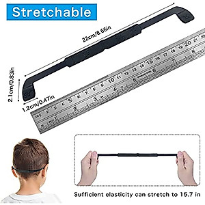 Festful Silicone Spectacle Straps, 3 Non-slip Elastic Sports Glasses Straps for Kid Boys and Girls, Sunglasses Straps, Black